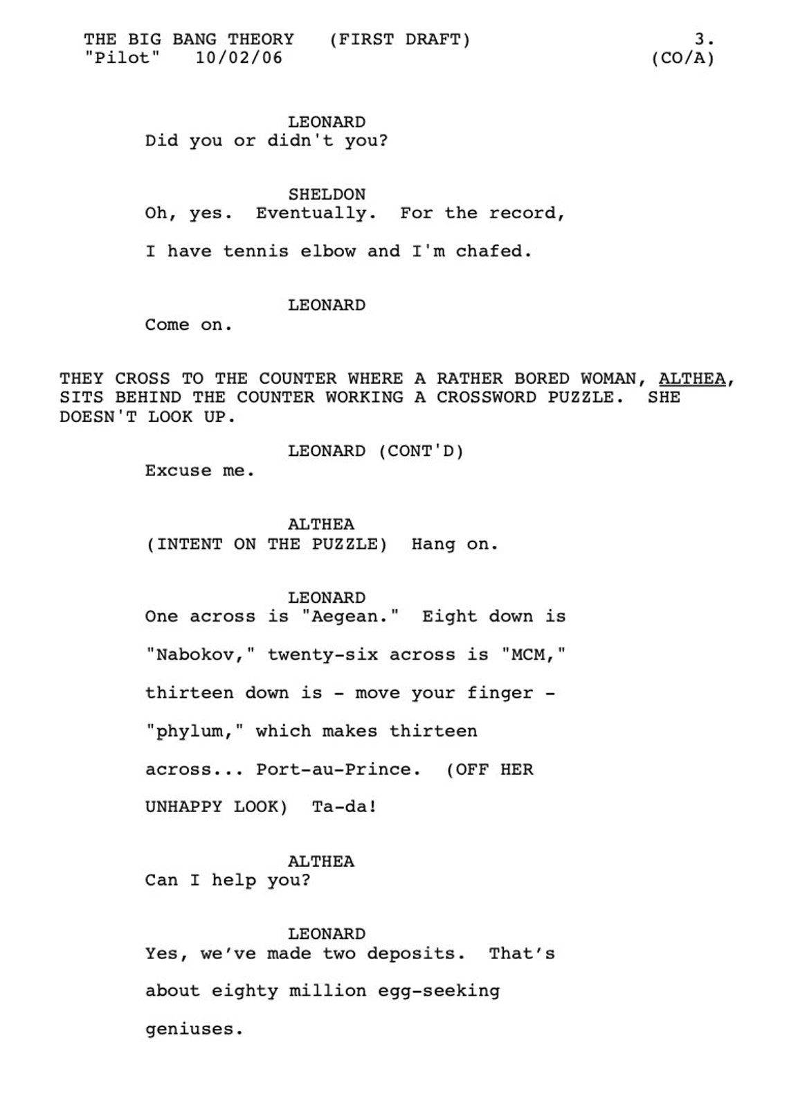 The Big Bang Theory Signed Movie Script Screenplay Reprint Etsy