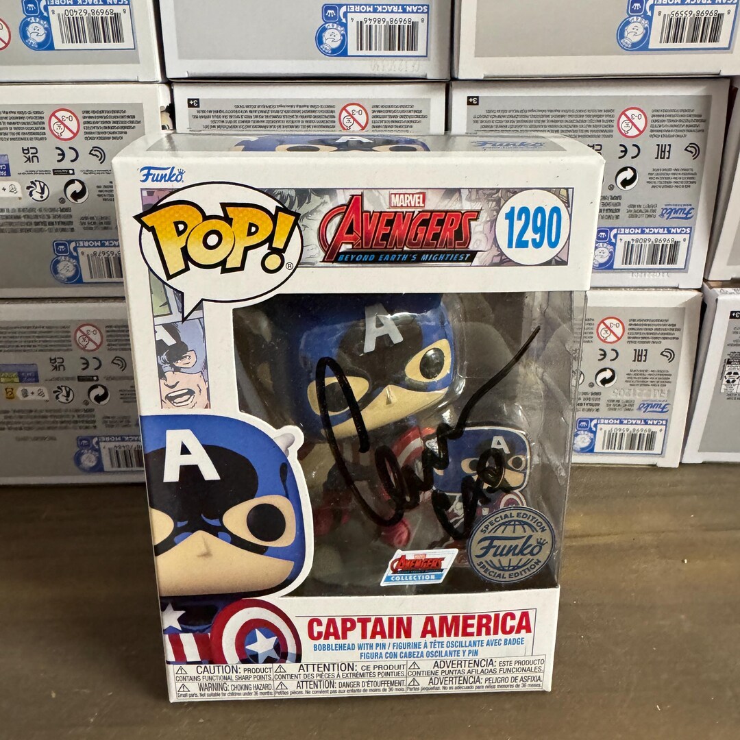 Captain America Signed Funko Pop Avengers Autograph Chris Evans ...