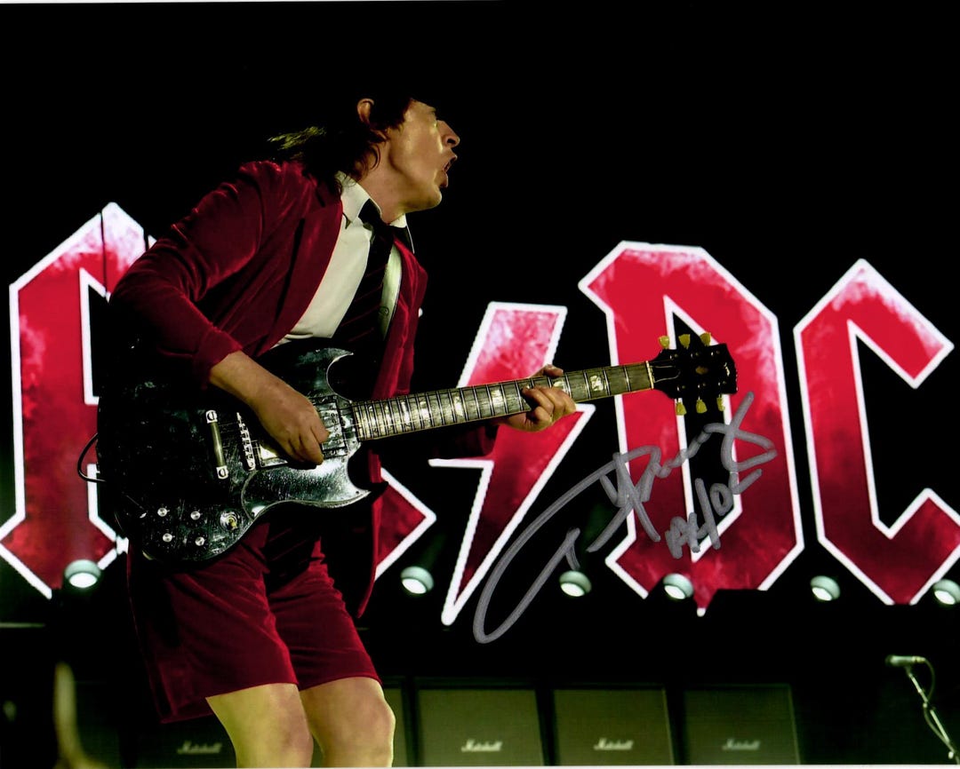 Angus Young Autograph Signed Photo Signature With COA - Etsy