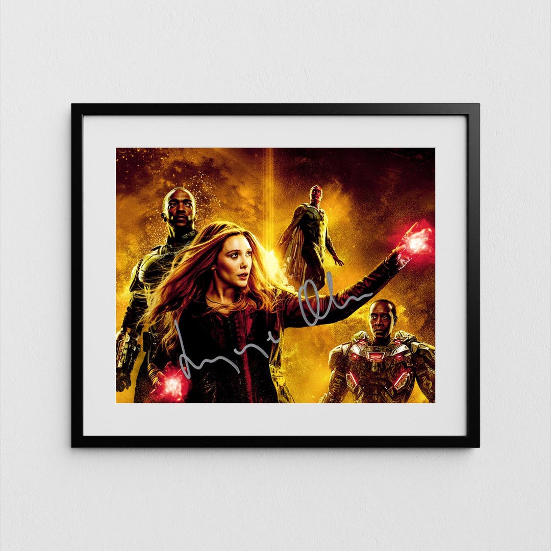 Elizabeth Olsen Autograph Scarlet Witch Signed Poster Wandavision ...