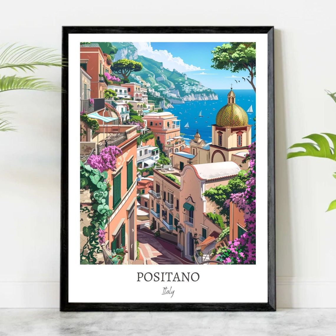 Positano, Amalfi Coast Art Print, Italy Art Print, Positano Italy Print ...