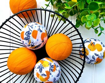 Teal Fabric Wrapped Rag Balls, Farmhouse Basket Filler, Dough Bowl ...