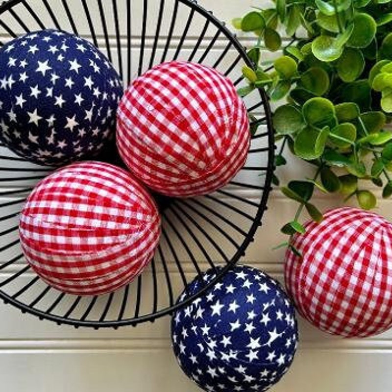 Patriotic Rag Balls - Etsy