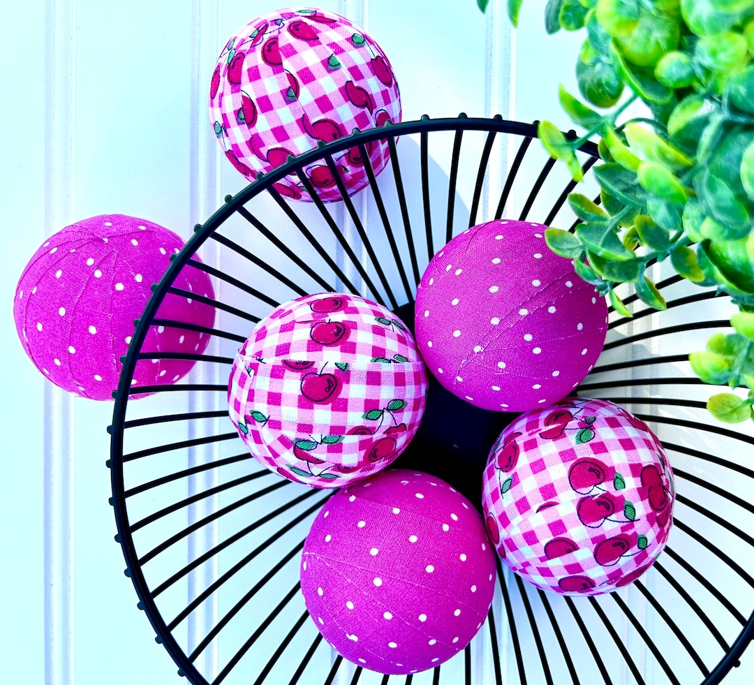 Berry Rag Balls Tiered Tray Decor, Cherry Dough Bowl Filler, Farmhouse ...