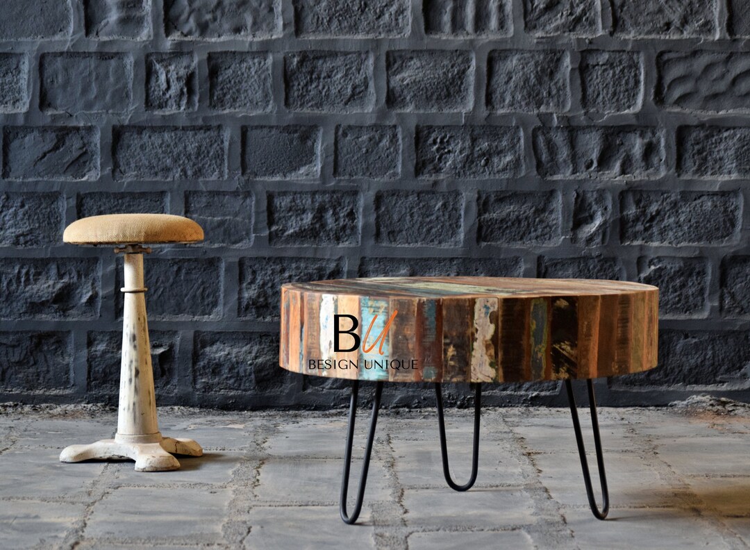 Wooden Indian Round Coffee Table,indian Decor Cocktail Table,garden ...