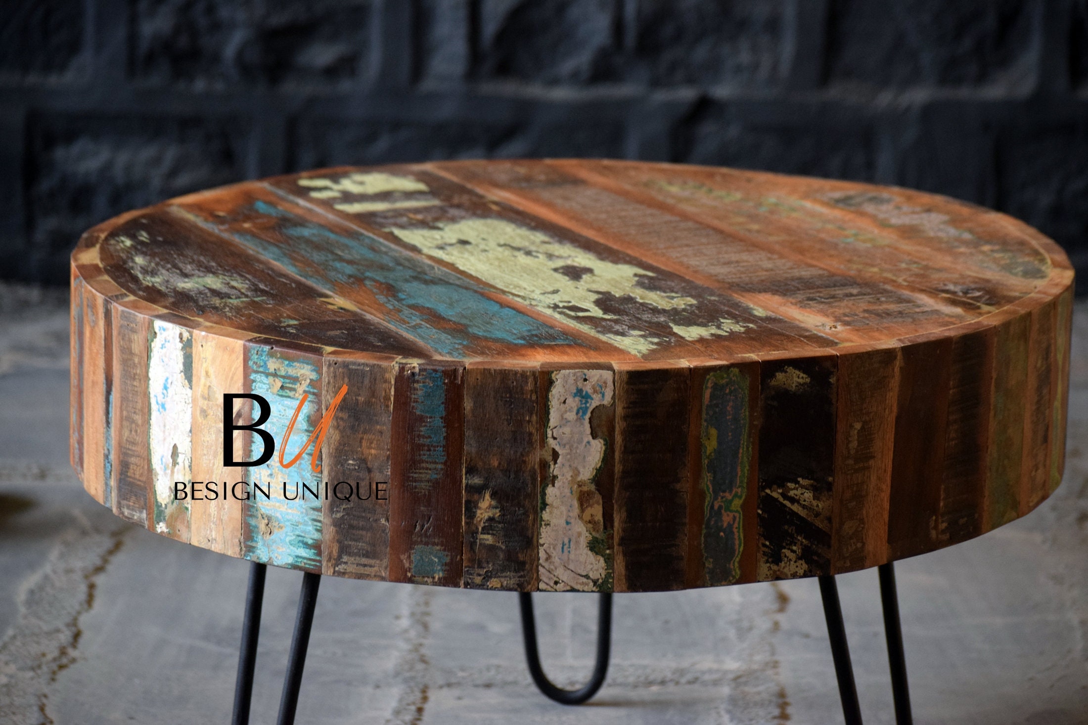 Wooden Indian Round Coffee Table,indian Decor Cocktail Table,garden ...