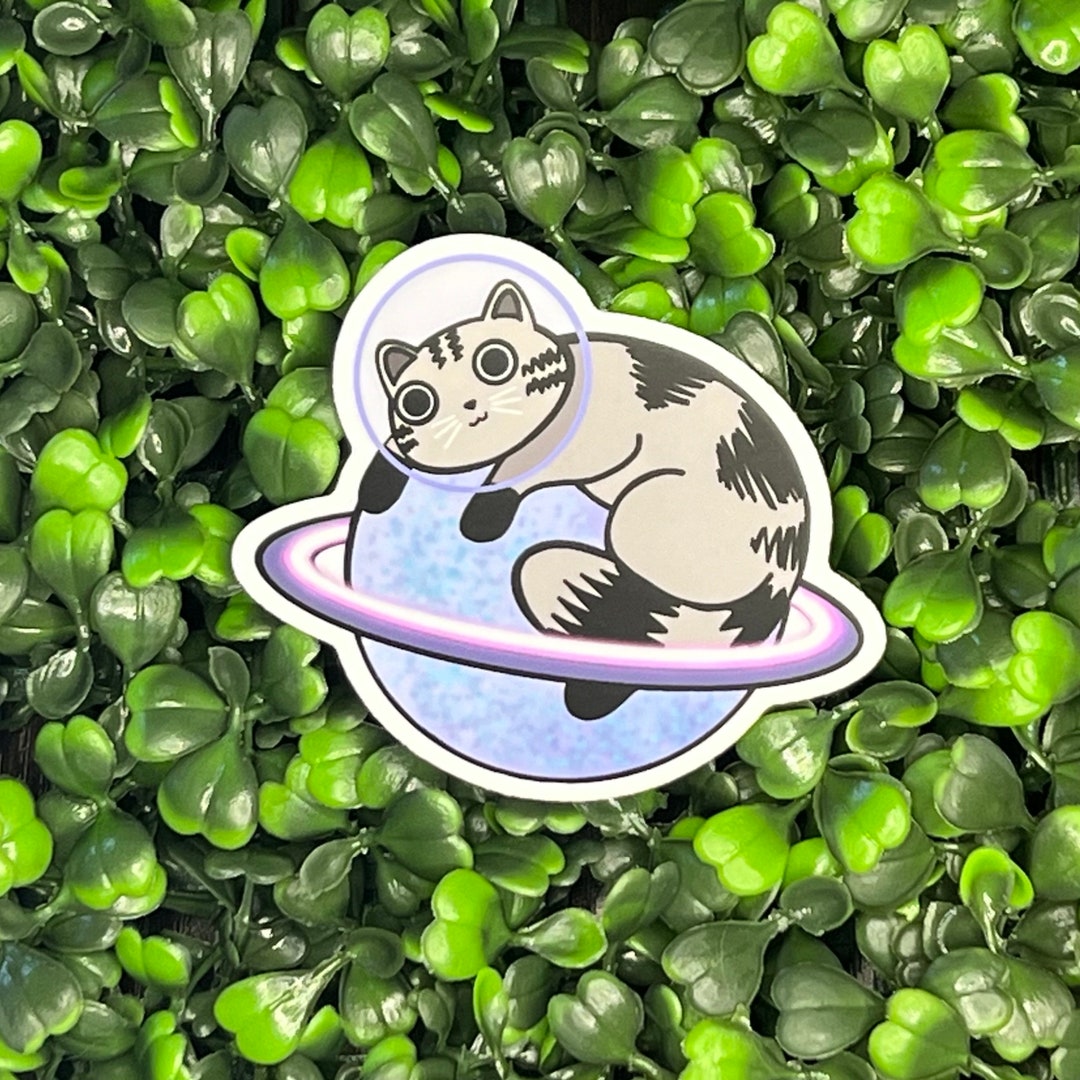 Space Cat Sticker Saturn Astral Astrology Outerspace Waterproof Sticker ...