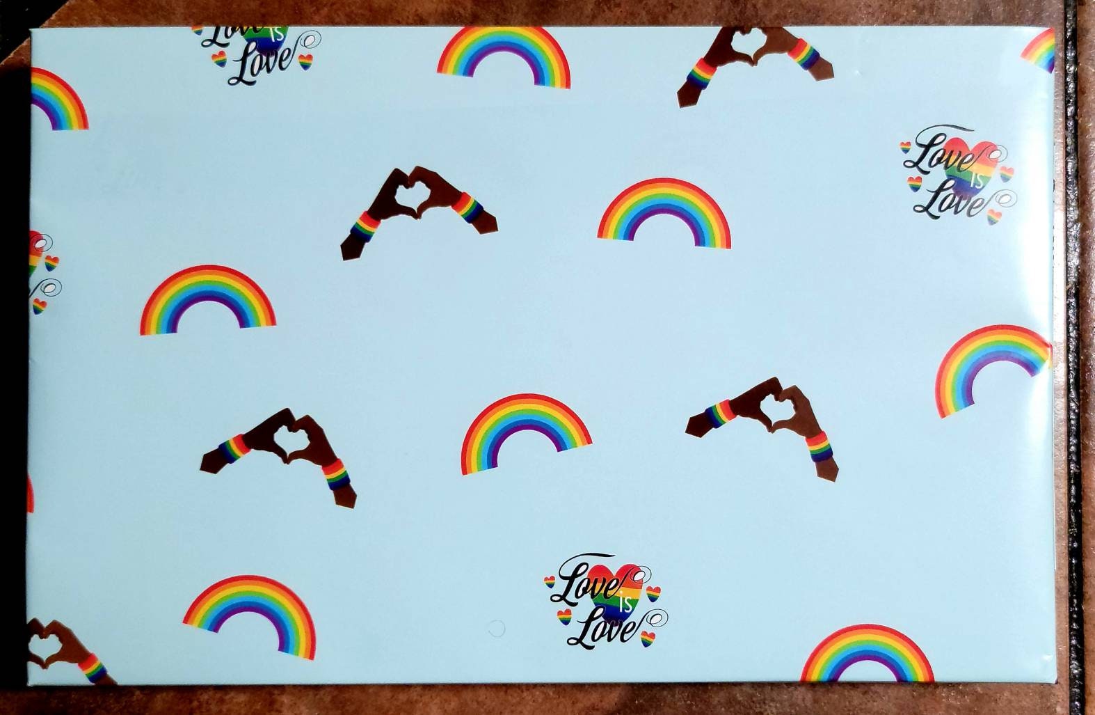 Pride Wrapping Paper Sheet-black Love-rainbow-gift Wrap-love-gay Pride ...
