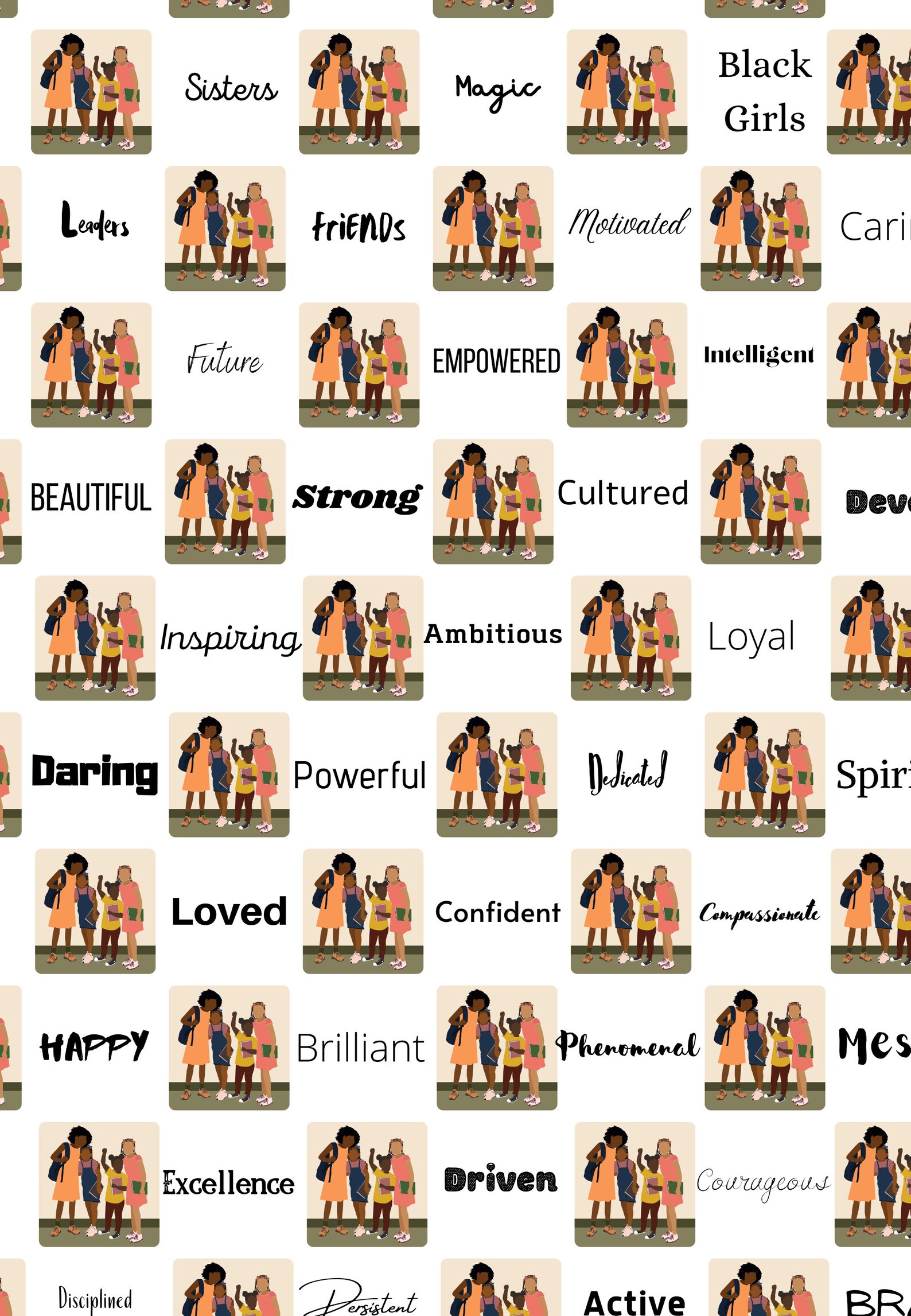 Black Girl Empowerment Sheet-black Girls-wrapping Paper-gift Wrap ...