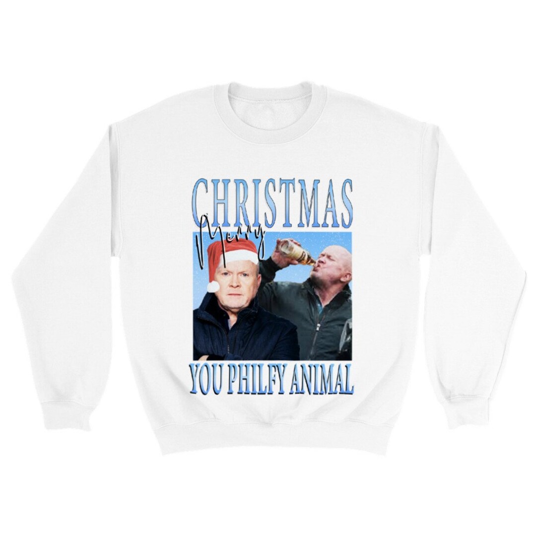 Phil Mitchell Christmas Jumper Unisex Black Eastenders Tee Vintage Mens ...