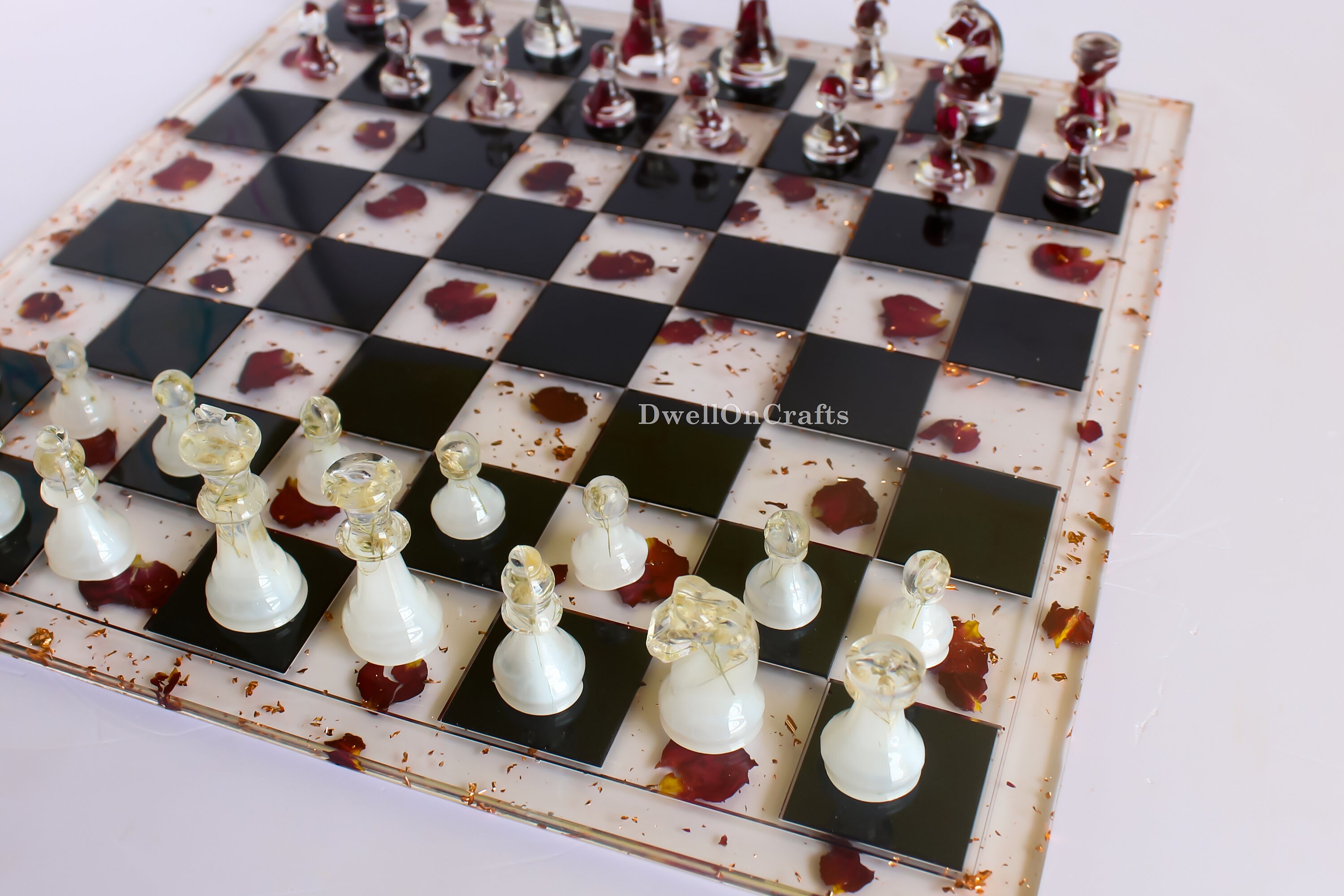 Chess set Flower chess pieces with chess board Chess game | Etsy