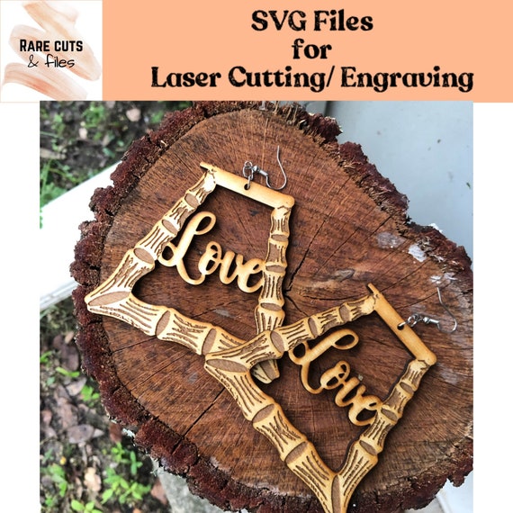 Triangle Bamboo Earrings Svg Big Earrings Earrings Template - Etsy