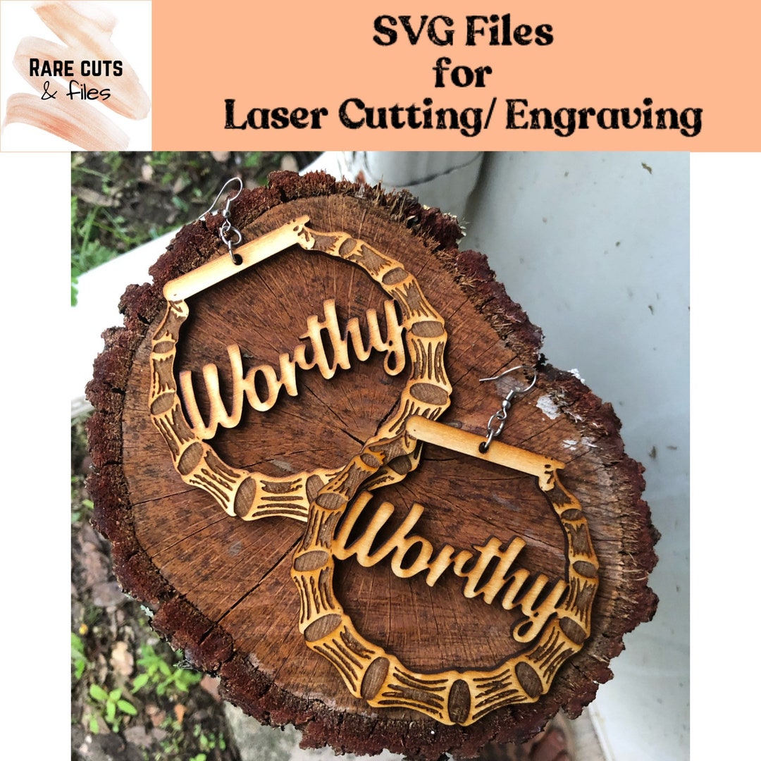 Circle Bamboo Earrings Svg, Big Earrings, Earrings Template, Hoop SVG ...