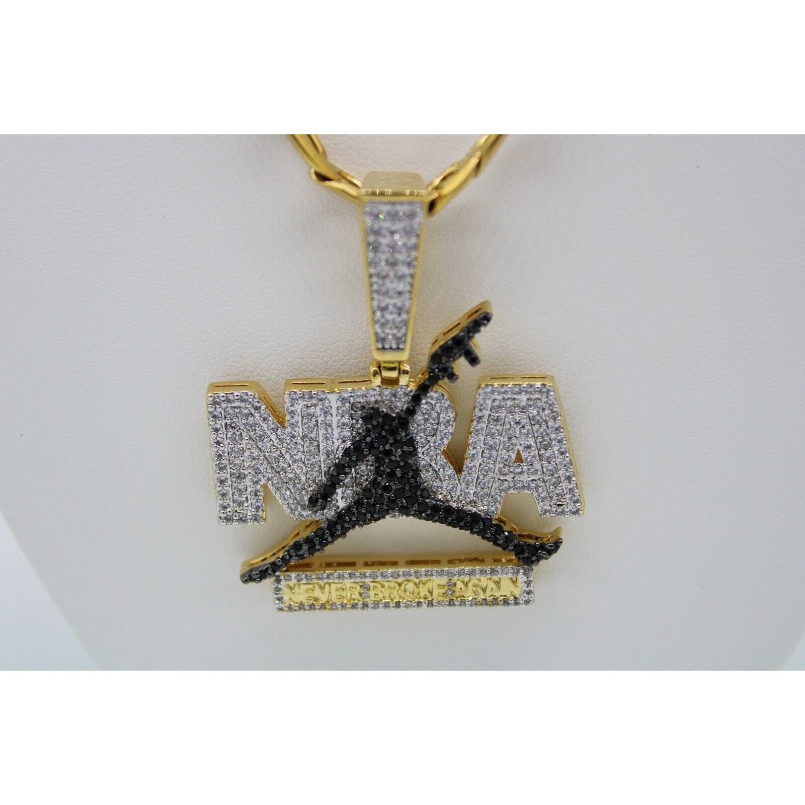 Never Broke Again Pendant with 26 Necklace 14K Gold - Etsy