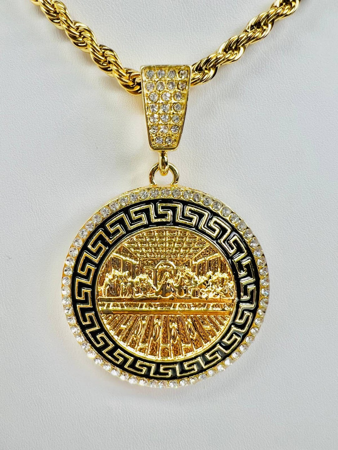 The Last Supper Pendant With Necklace 24K Gold Filled Chain Ultima Cena ...