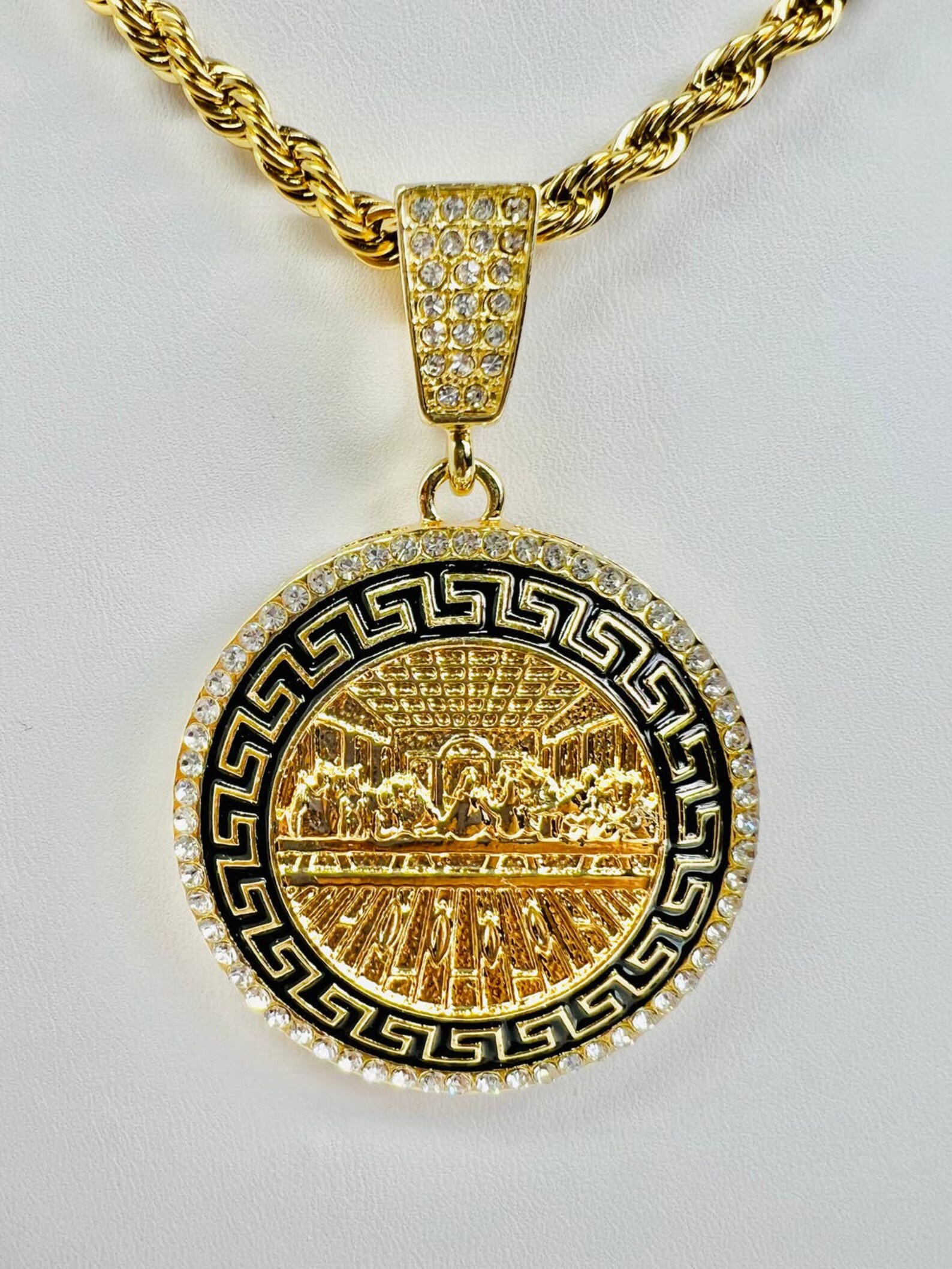 The Last Supper Pendant With Necklace 24K Gold Filled Chain Ultima Cena ...