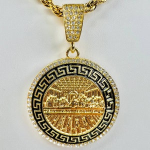 The Last Supper Pendant With Necklace 24K Gold Filled Chain Ultima Cena ...