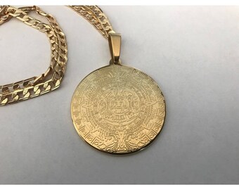 Gold Aztec Pendant - Etsy