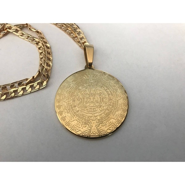 Gold Aztec Pendant - Etsy