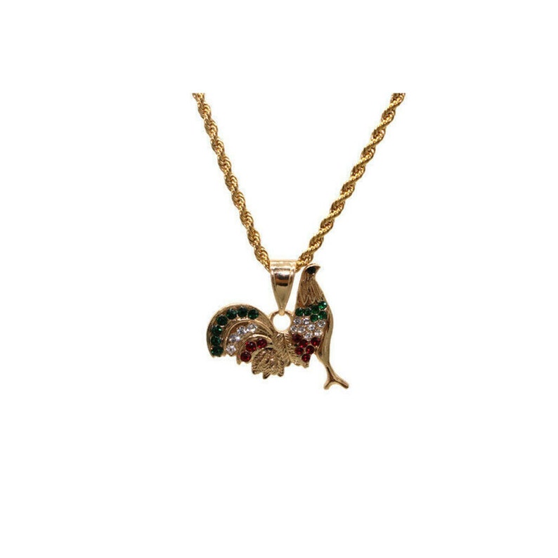 Gallo Medalla Con Cadena 24K Oro Chapado Laminado Dije Mexico - Etsy