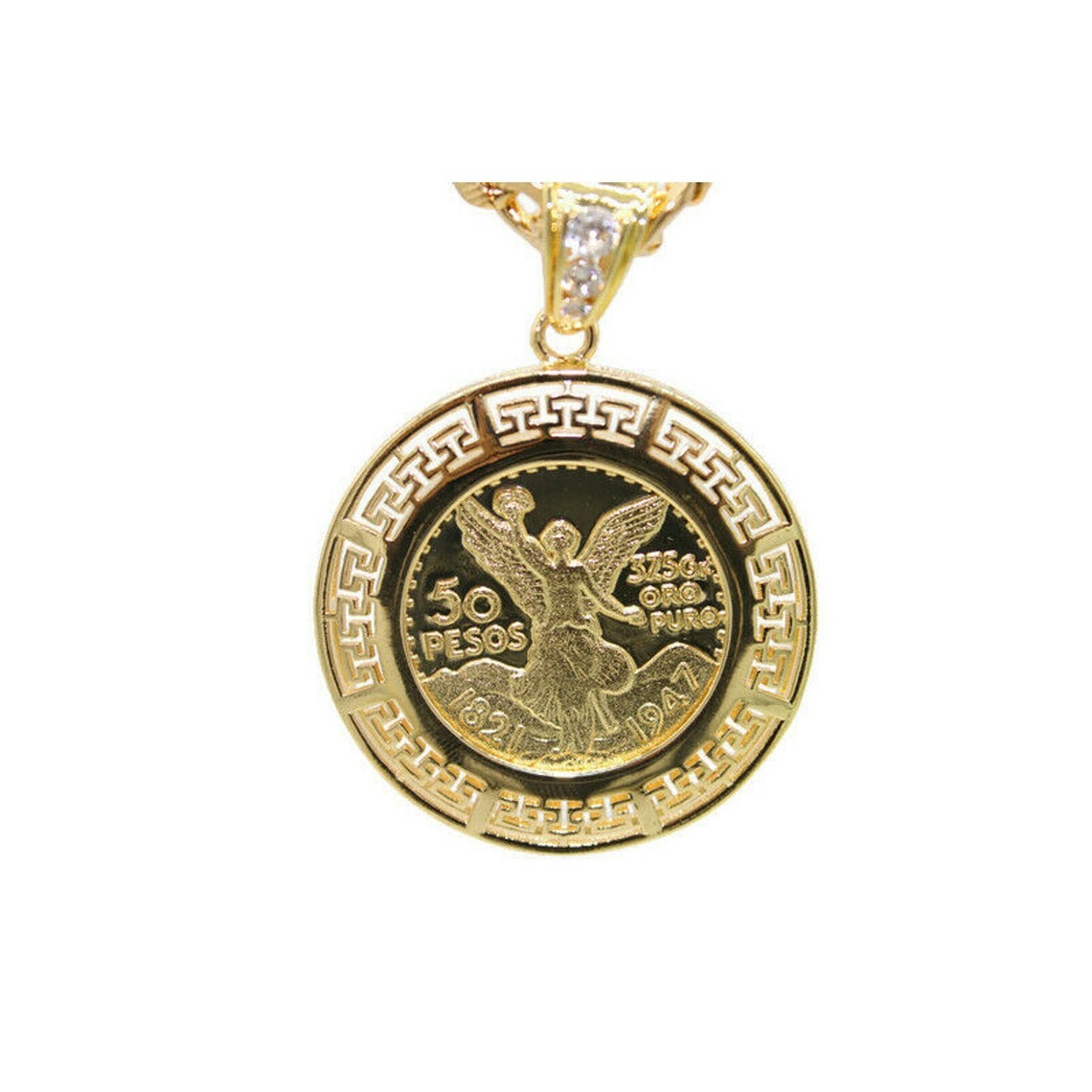 Centenario Medalla Con Cadena Pequeño NUEVO 24k Oro Chapeado - Etsy