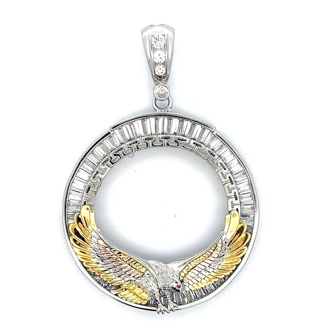 Centenario Bezel Eagle Sterling Silver .925 White CZ Stones NEW - Etsy