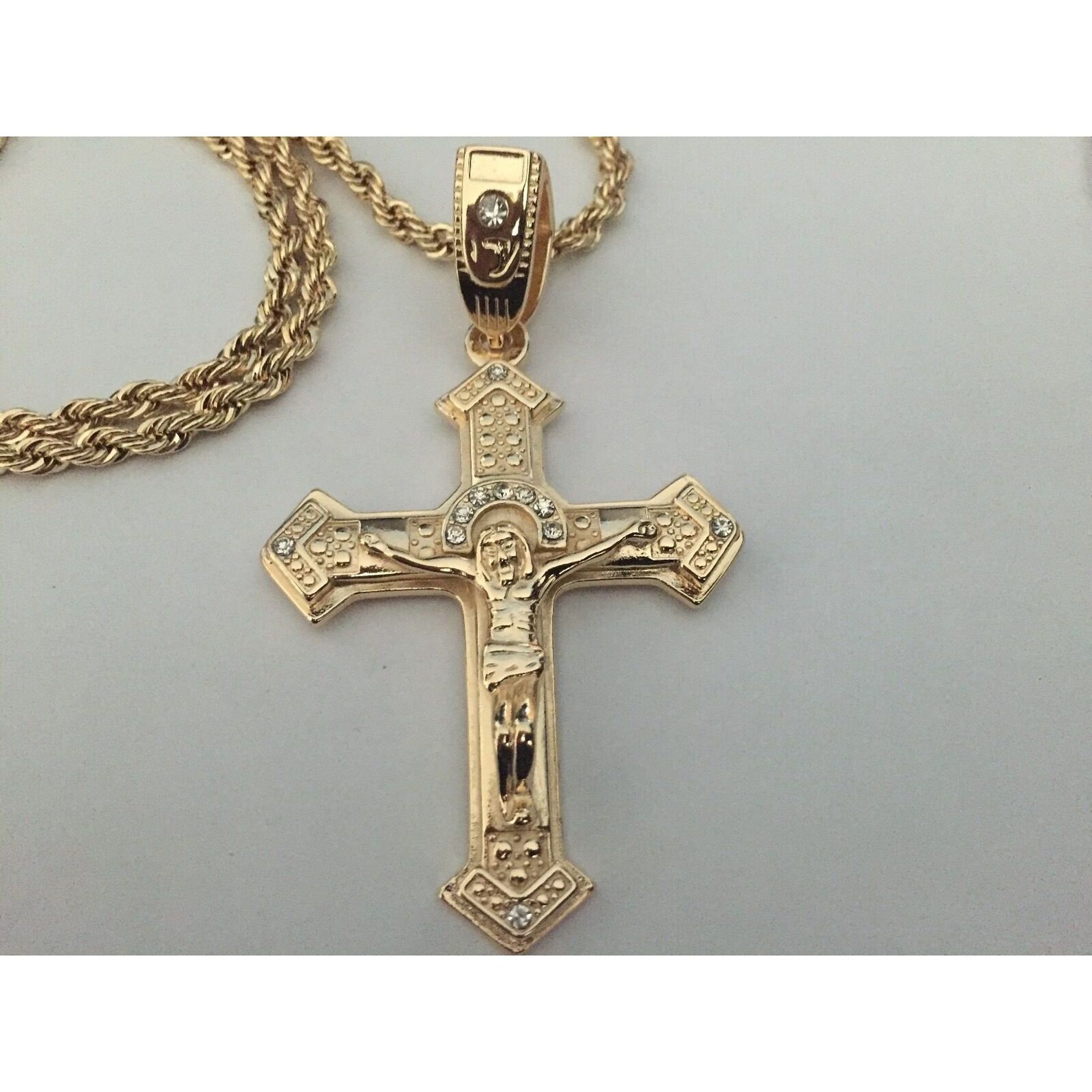 Large Cross 24K Gold Filled Necklace - Etsy