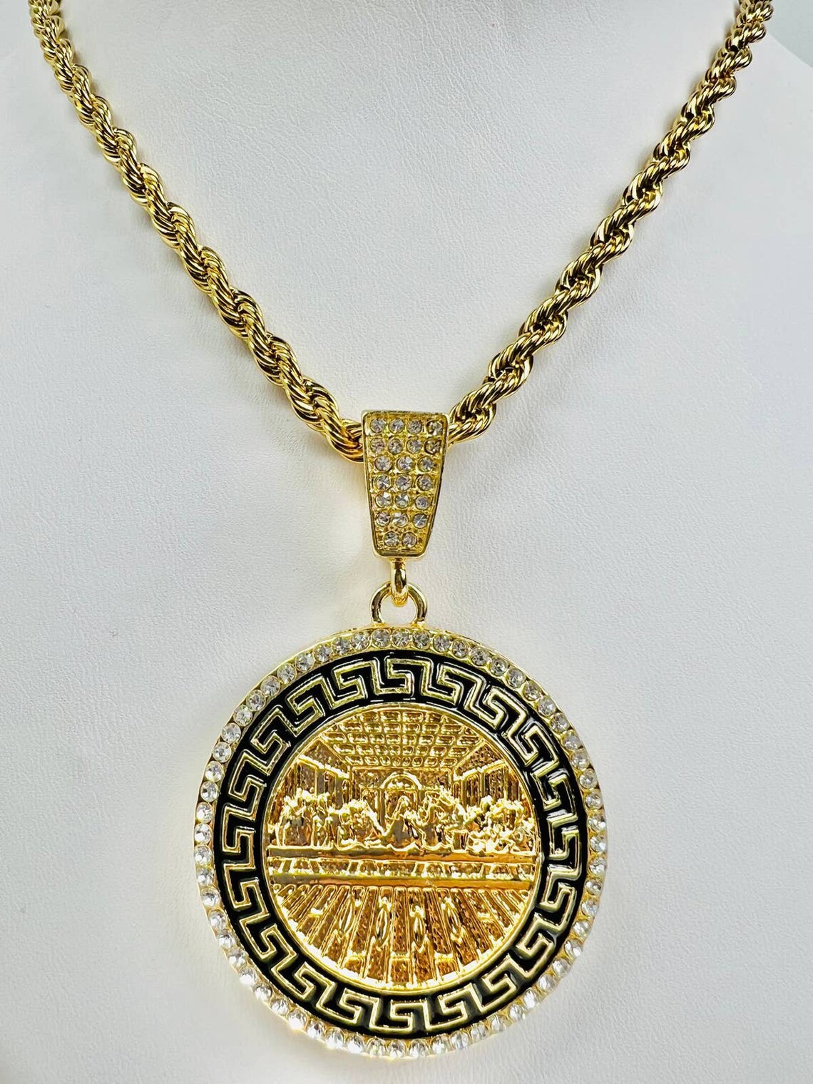 The Last Supper Pendant With Necklace 24K Gold Filled Chain - Etsy
