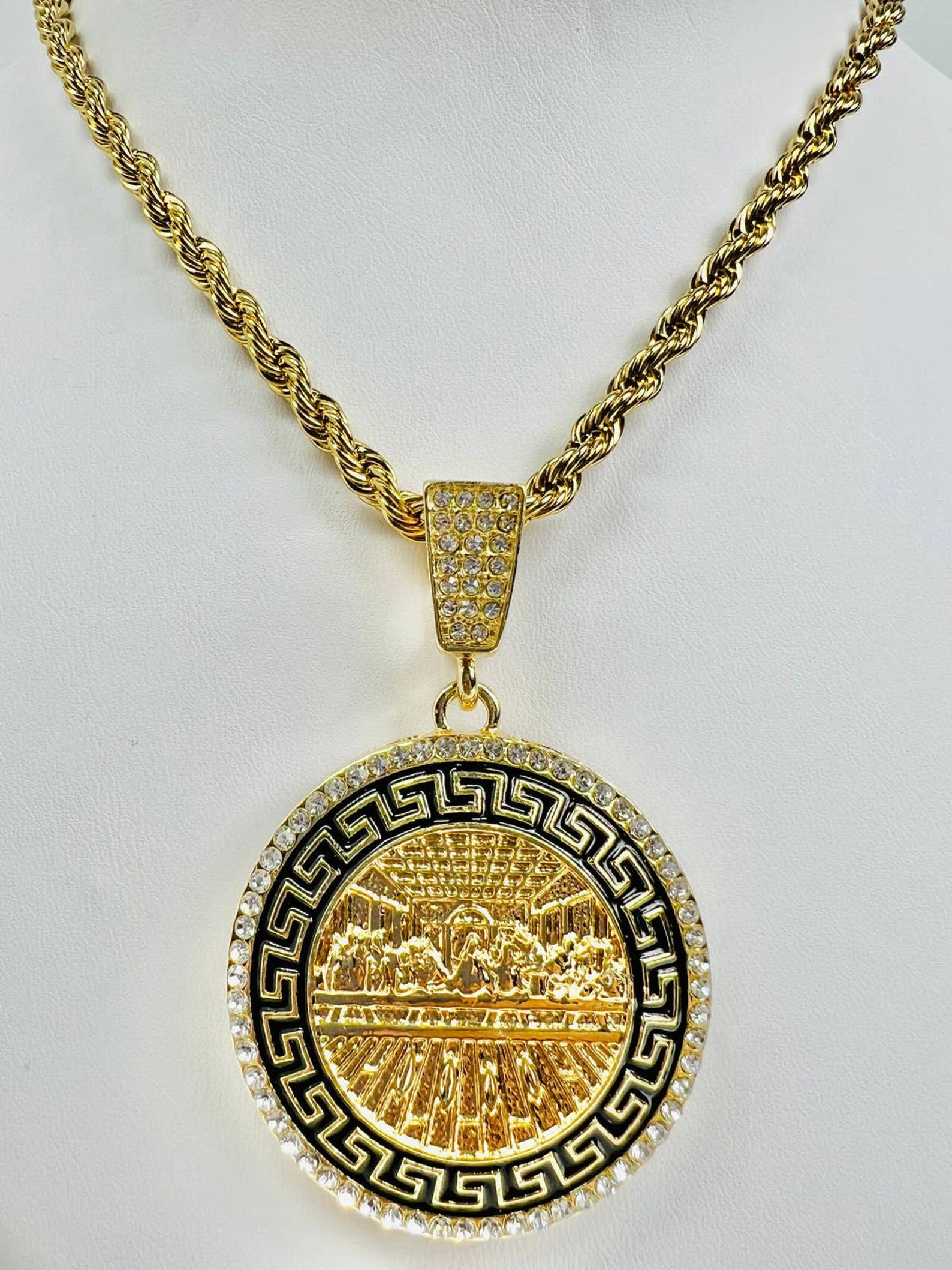 The Last Supper Pendant With Necklace 24K Gold Filled Chain Ultima Cena ...