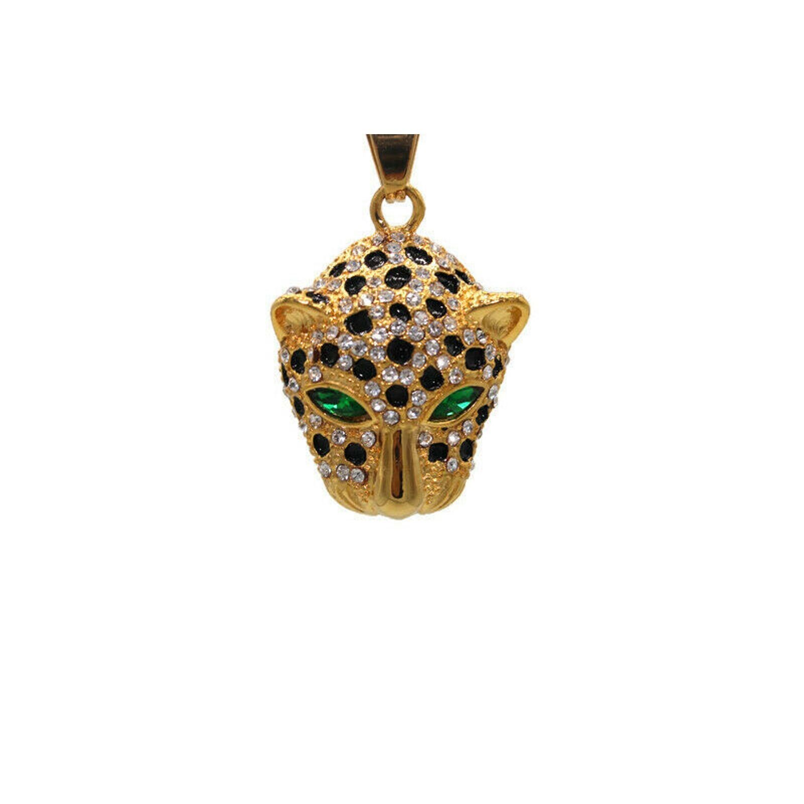 Cheetah Pendant With Necklace 24K Gold Filled Stainless Steel - Etsy UK