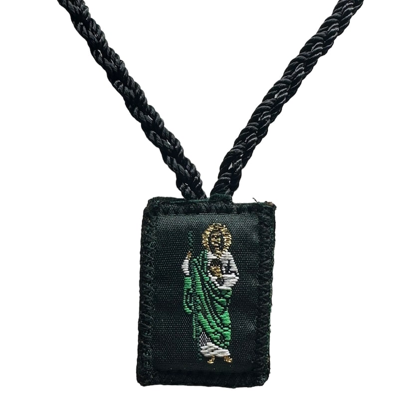 Small St Jude and Our Lady of Guadalupe Black Rope Scapular - Etsy