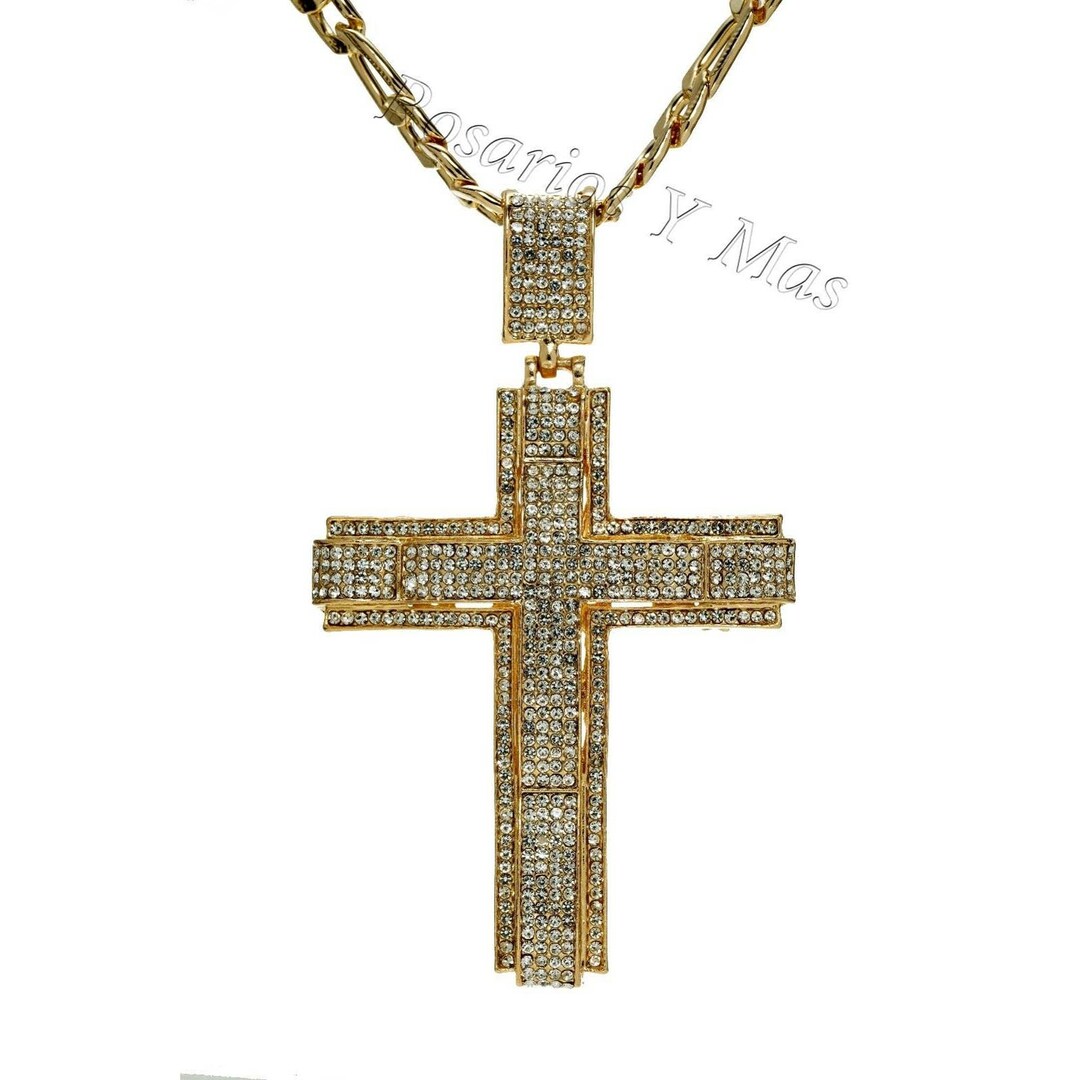 Shinny Cross 24kgold Plated With 26" Necklace Stainless Steel ...
