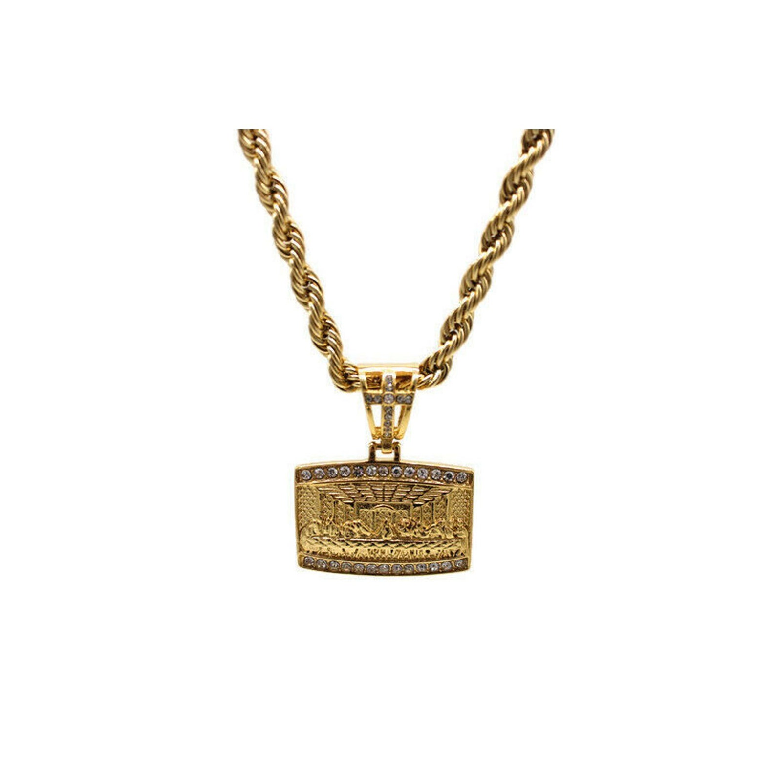 Last Supper Pendant With Rope Necklace 24K Gold Filled NEW - Etsy