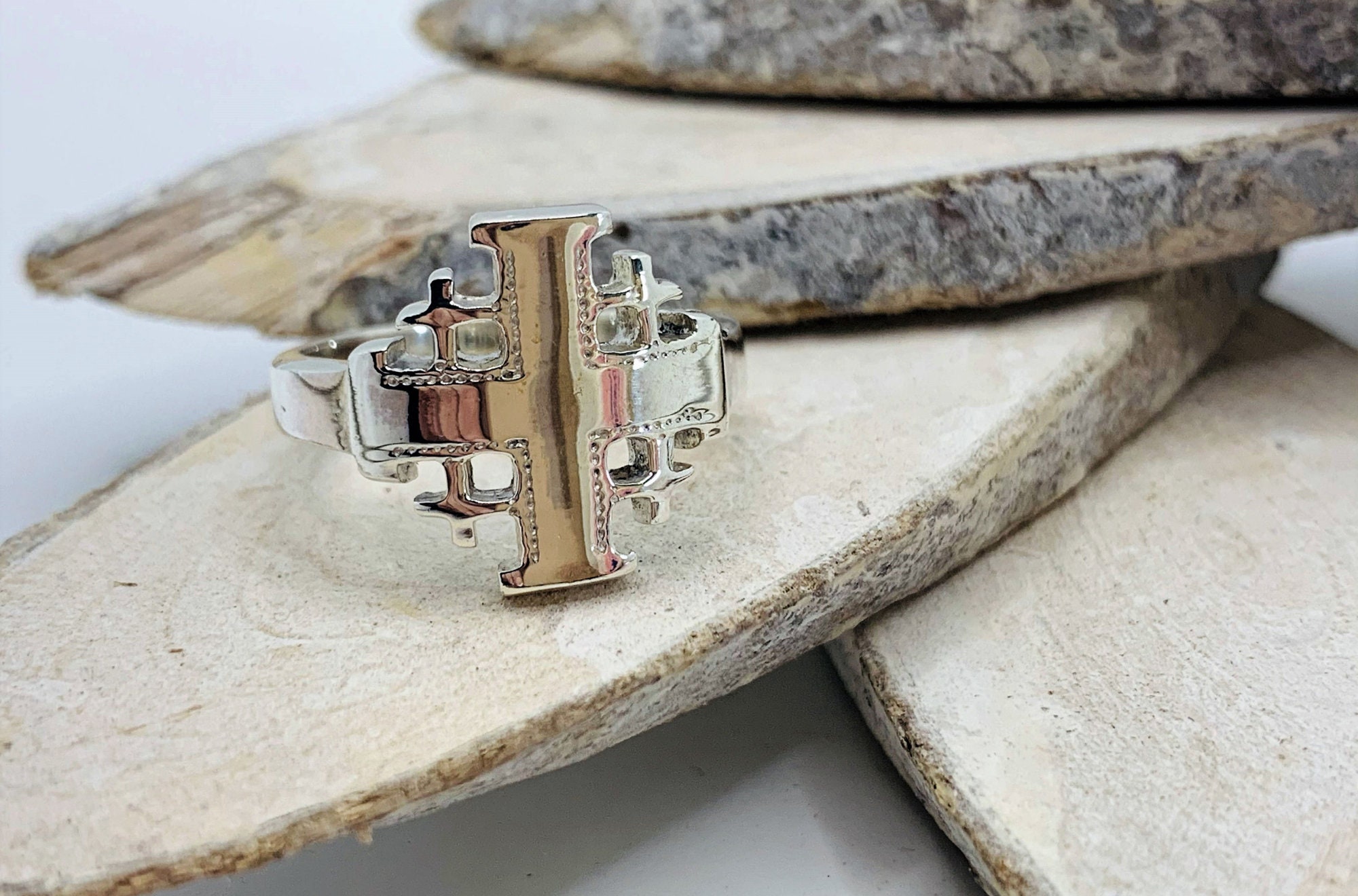 Christian Jewelry , Jerusalem Cross Silver Ring, Christian Ring, 925 ...
