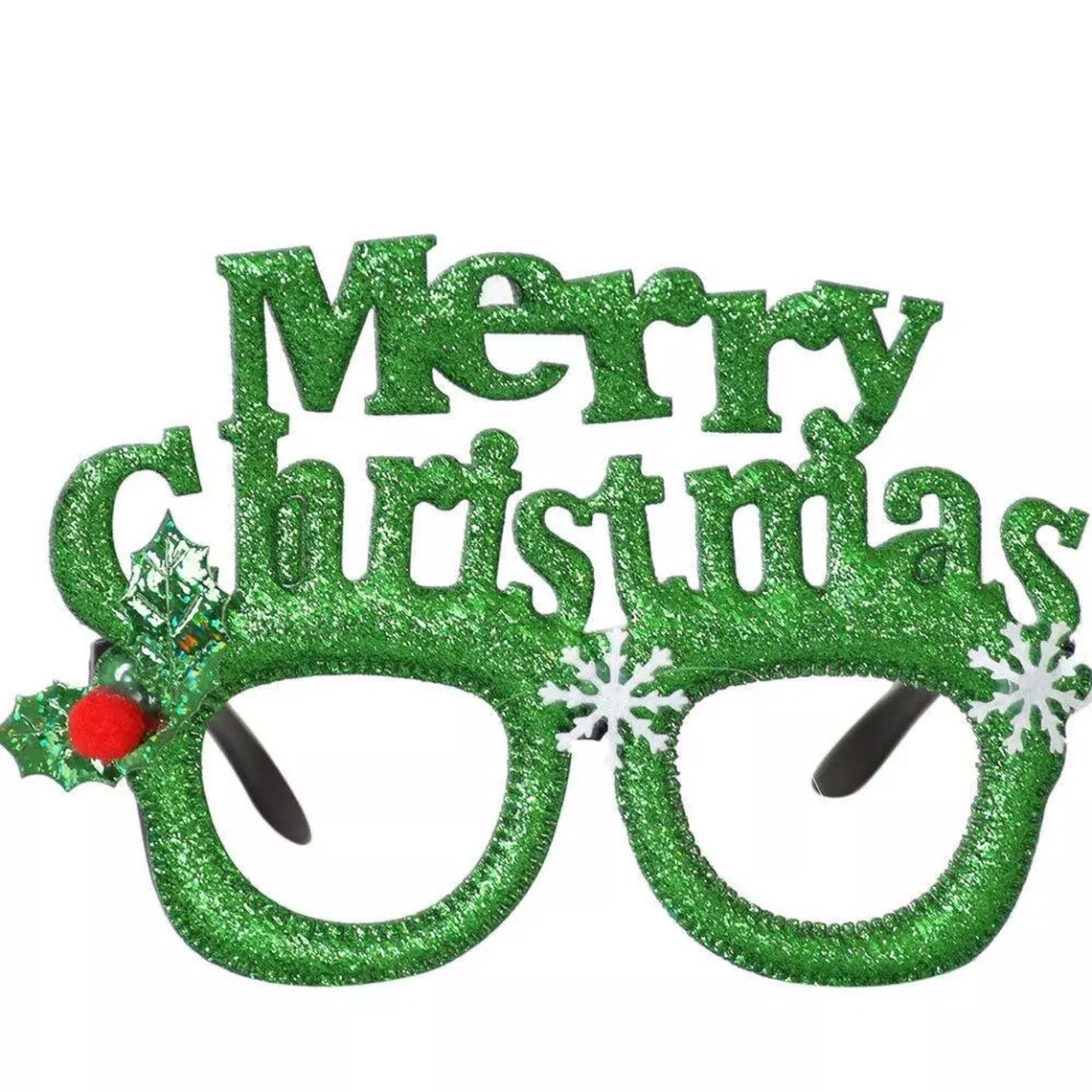 Christmas Cute Cartoon Glasses Frame Glittered Eyeglasses No Etsy