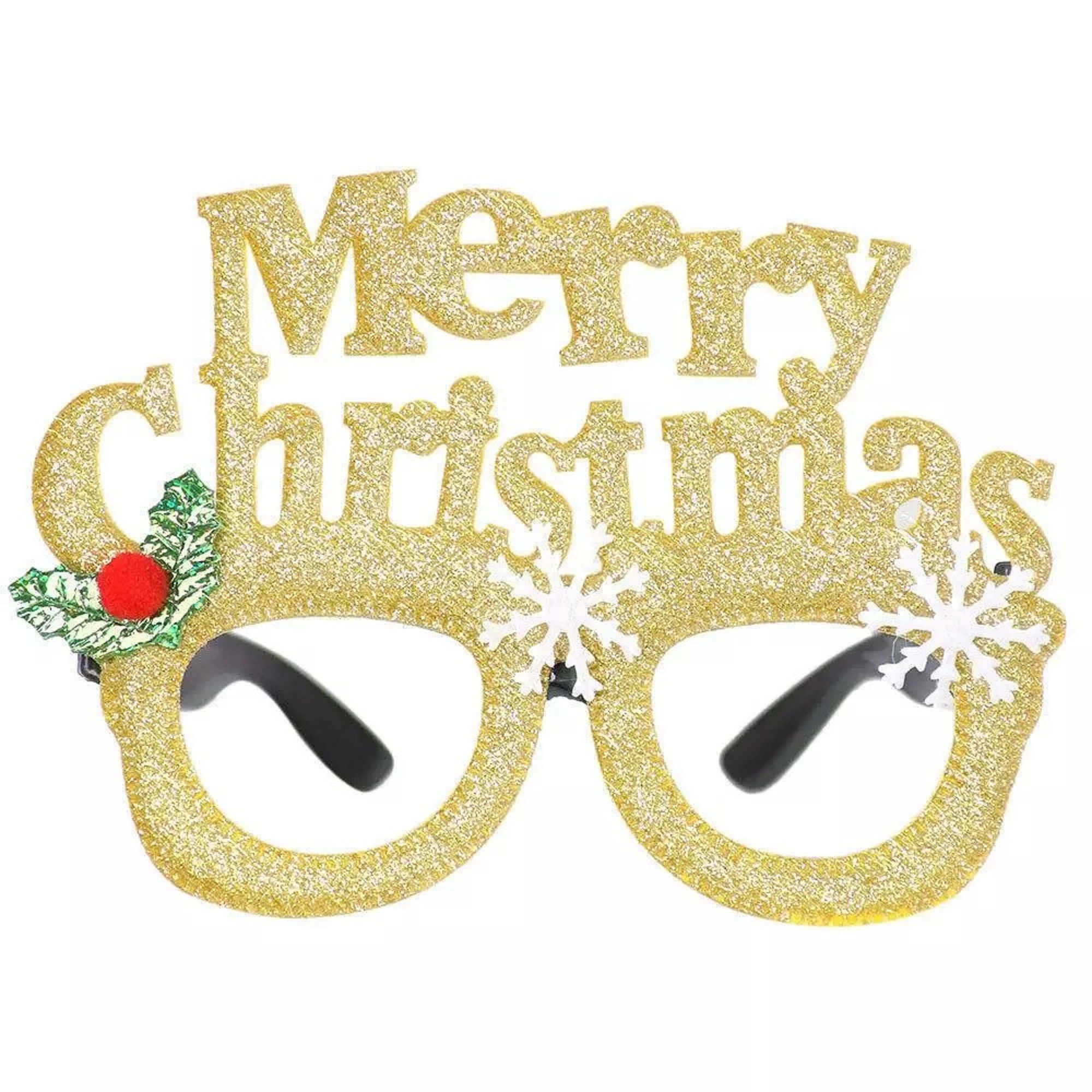 Christmas Cute Cartoon Glasses Frame Glittered Eyeglasses No Etsy