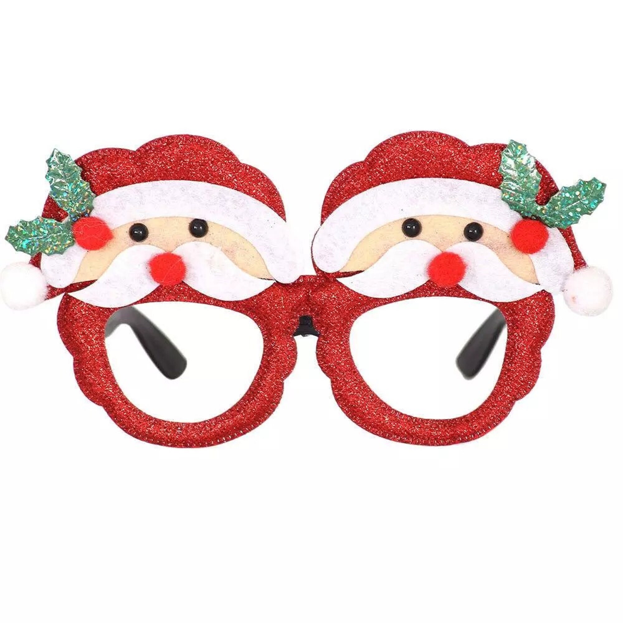 Christmas Cute Cartoon Glasses Frame Glittered Eyeglasses No Etsy