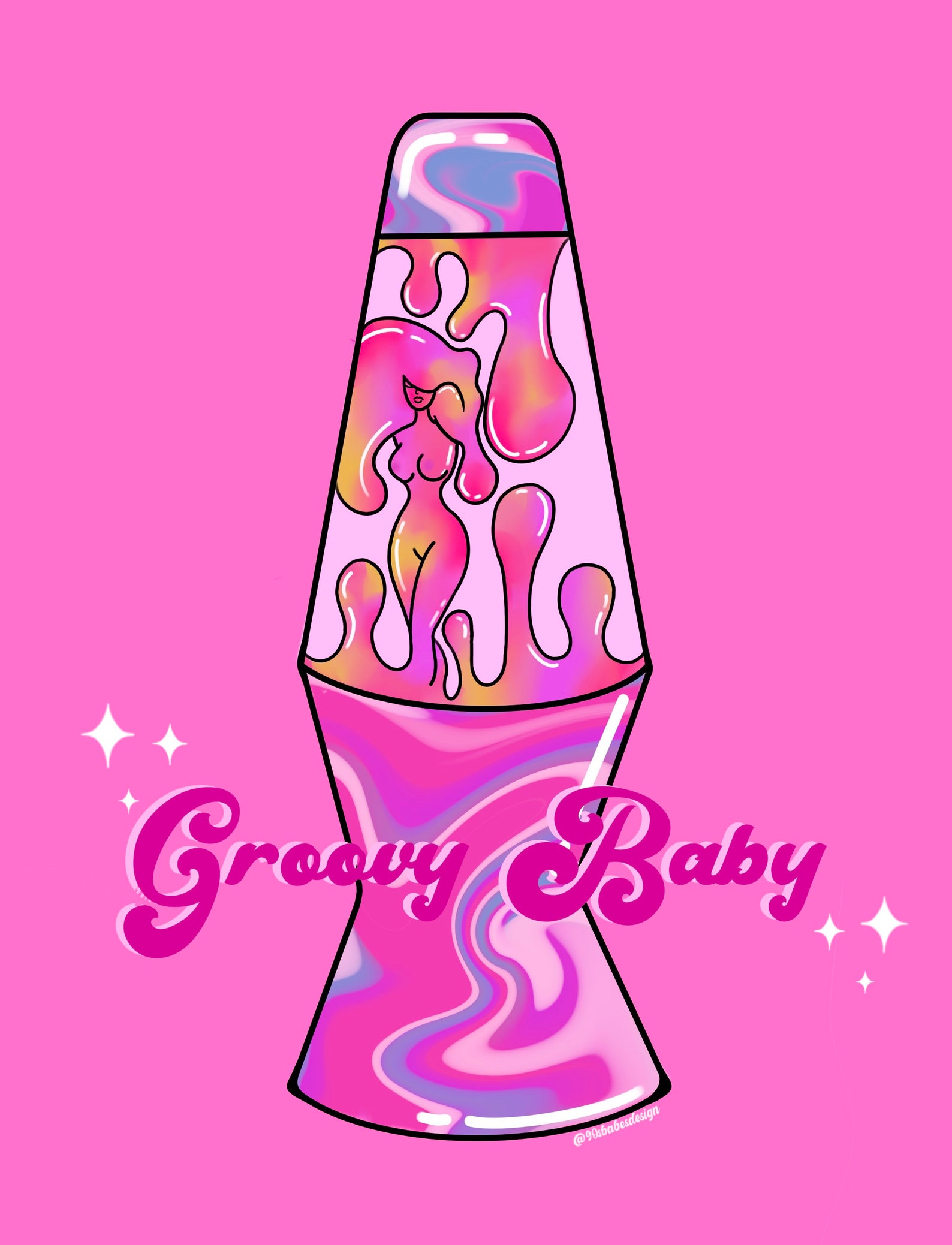 Groovy Baby Lava Lamp 70s Vibe Lady Trippy - Etsy