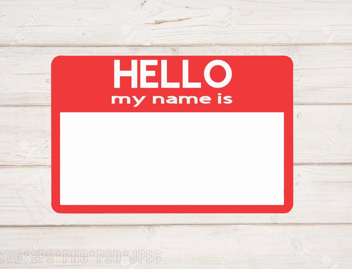 Name tag svg png jpeg psd eps | Etsy