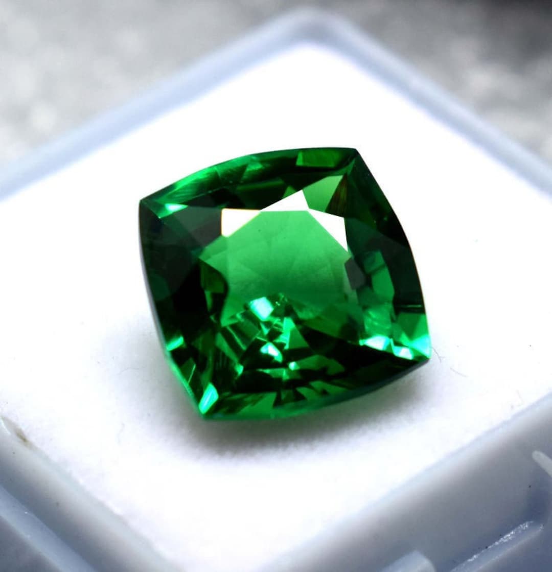 10cts Tsavorite Garnet Natural Cushion Cut Faceted Green Garnet Stone ...