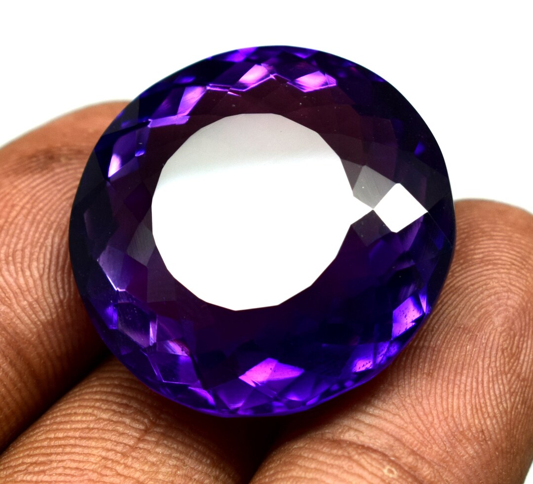 Round Shape 62.70 CT Certified Amethyst Natural Loose Gemstone From ...