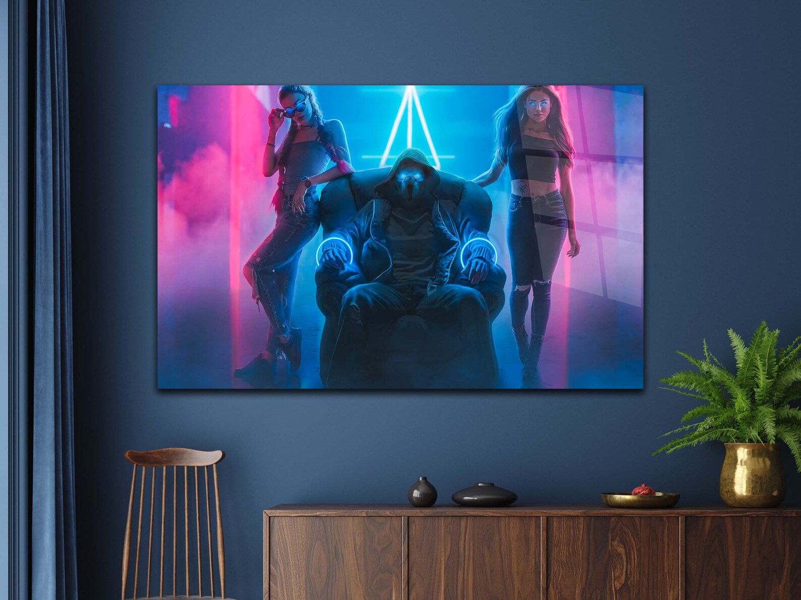 Cyberpunk Neon Glass Wall Art Tempered Glass Wall Art Night - Etsy