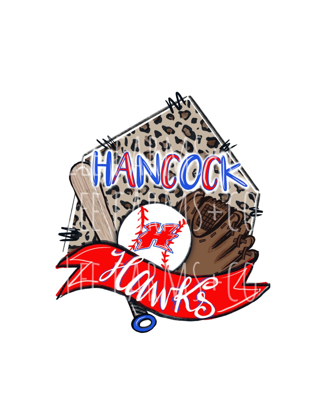 Hancock Hawks Baseball PNG FILE - Etsy