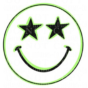 Neon Smiley Bundle PNG - Etsy