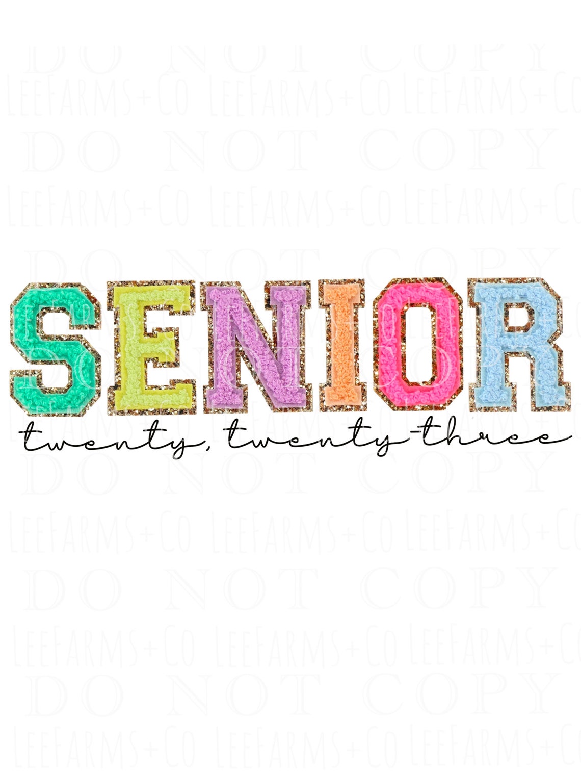 Senior Faux Chenille Patch PNG | Etsy