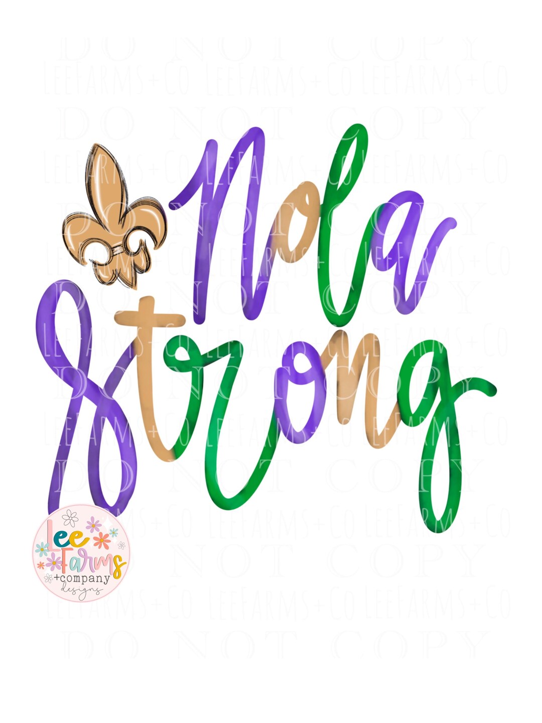 Hand Lettering Nola Strong PNG - Etsy