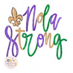 Hand Lettering Nola Strong PNG - Etsy