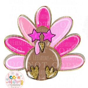 THREE Cute Trendy Preppy Thanksgiving Turkeys PNG - Etsy