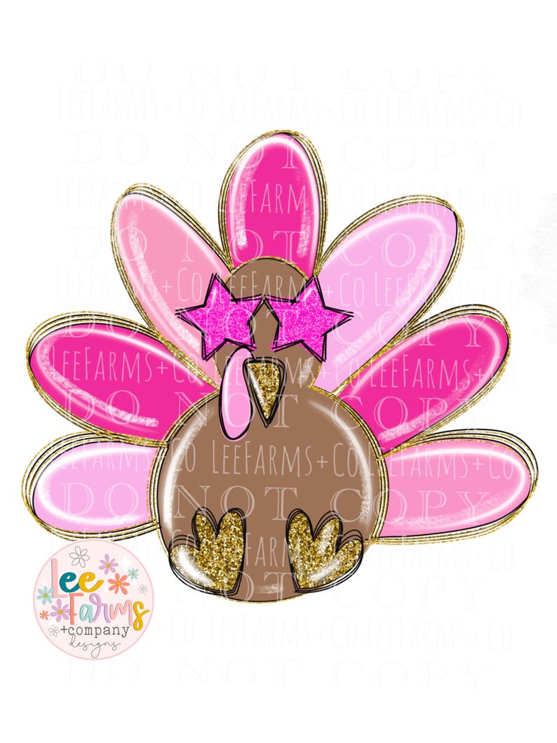 THREE Cute Trendy Preppy Thanksgiving Turkeys PNG - Etsy