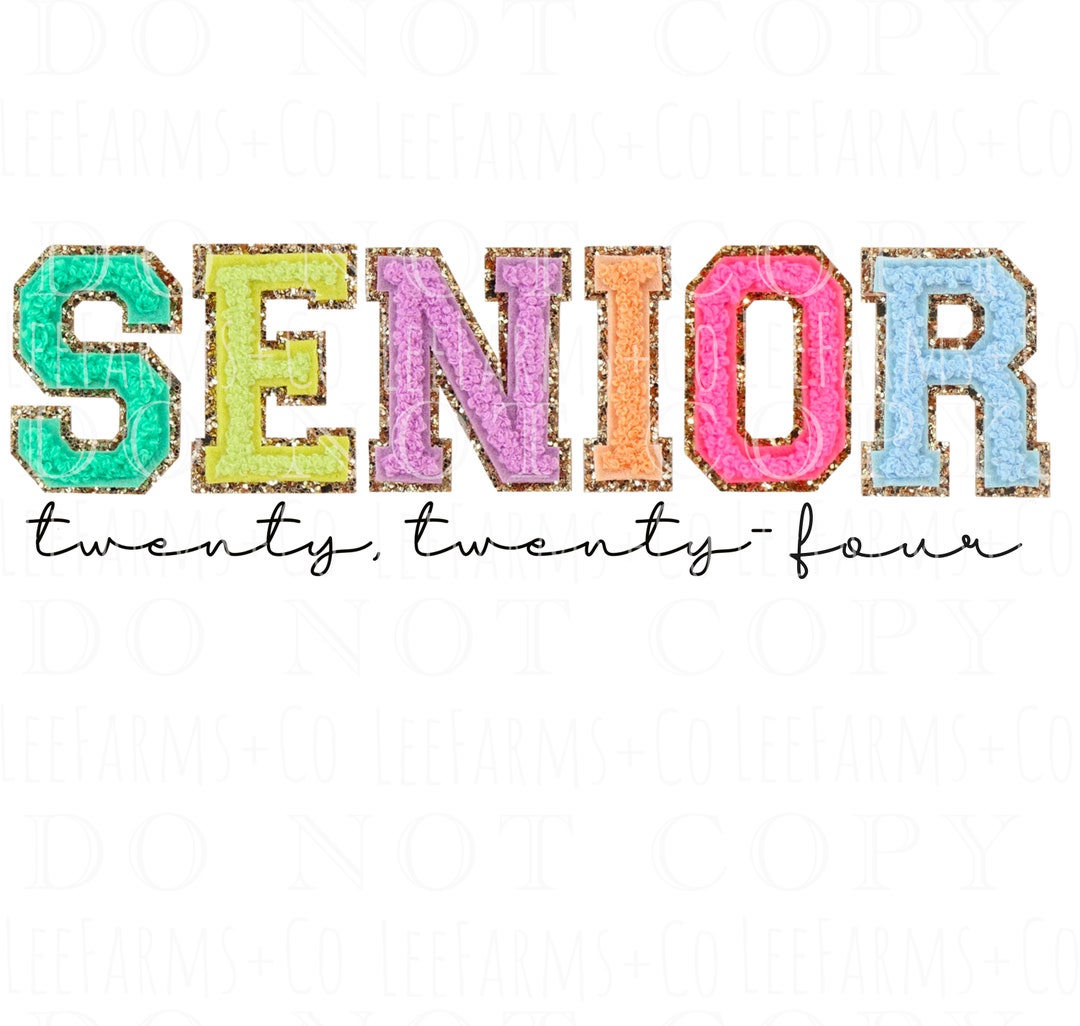 Senior Faux Chenille Patch PNG - Etsy